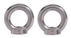 us stainless 2 pieces stainless steel 316 8mm lifting eye nut m8 heavy duty marine grade pitch of 1.25