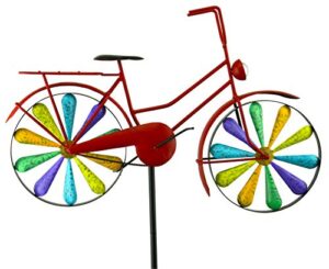 red carpet studios 34479 garden wheels spinner stake, rainbow bike, 51 x 20 x 5 inch