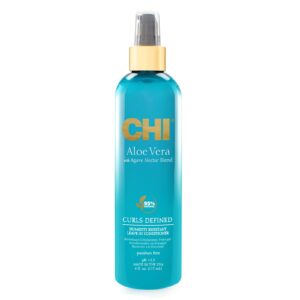 chi aloe vera humidity resistant leave-in conditioner, for defined, smooth & frizz-free curls, sulfate, paraben, & cruelty-free, 6 oz