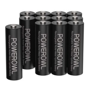 powerowl rechargeable aa batteries, 2800mah high capacity double a batteries 1.2v nimh low self discharge (pack of 12)