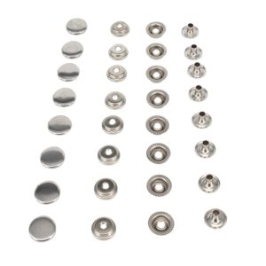 snap fasteners，hkoo snap fasteners 100% stainless steel boat marine canvas upholstery snaps cap - socket - stud - eyelet all four parts，15mm cap (80 pieces) (5/8＂stainless steel)