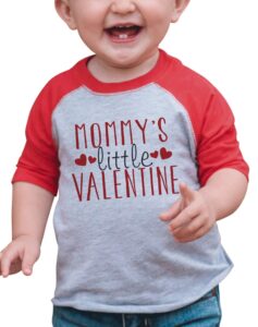 7 ate 9 apparel boy's mommy's little valentine baseball shirt t-shirt 18 months red