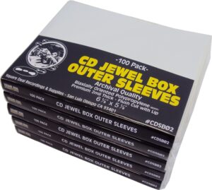 (500) cd jewel box outer sleeves - premium 2mil thick - flush cut - archival quality #cdsb02