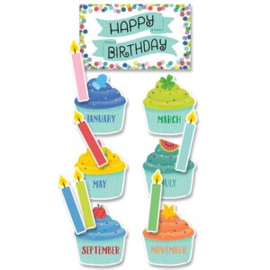 creative teaching press color pop birthday mini bulletin board, ctp 8698