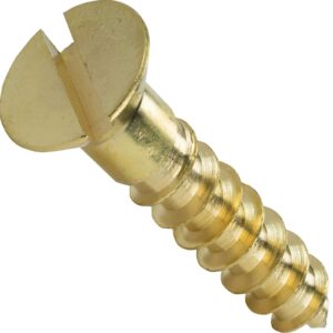 #0 x 1/4'' solid brass flat head wood screws slotted drive qty 100