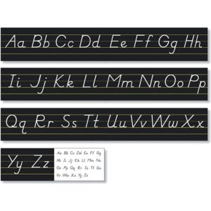 north star teacher resources black modern manuscript alphabet line (nst9032)