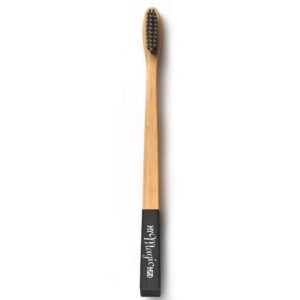 my magic mud - earth-friendly bamboo toothbrush, activated charcoal infused, sustainably produced, soft bristles, 1 pack