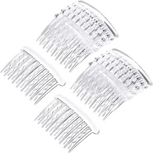 gejoy 12 pieces plastic teeth hair combs tortoise side comb hair accessories(transparent)