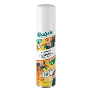 batiste dry shampoo, tropical fragrance, refresh hair and absorb oil between washes, waterless shampoo for added hair texture and body, 6.35 oz dry shampoo bottle