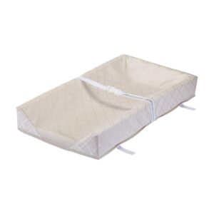 l.a. baby 32" 3-sided madison jacquard changing pad, white