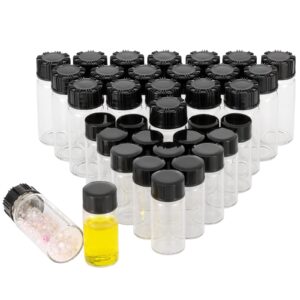 jiuwu 10 ml(0.3 oz) and 5 ml(0.17 oz) clear glass vials liquid sampling sample bottles screwcap lab capacity container pack of 35 (20 pcs 10 ml and 15pcs 5 ml clear vials)