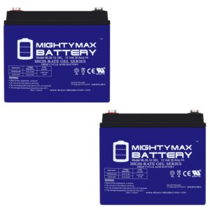 mighty max battery 12v 35ah gel battery replacement for c.t.m. mobility scooter - 2 pack