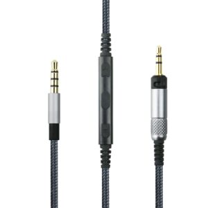 newfantasia cable compatible with sennheiser hd598, hd598 se, hd518, hd598 cs, hd598 sr, hd599, hd569, hd579 headphone, remote volume mic compatible with iphone 4.3ft