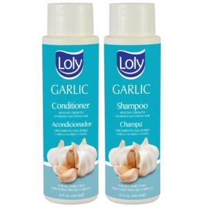 loly garlic shampoo + conditioner 16 oz combo unscented