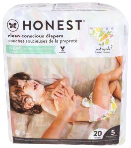 the honest company - eco-friendly and premium disposable diapers - pandas, size 5 (27+ lbs), 20 count