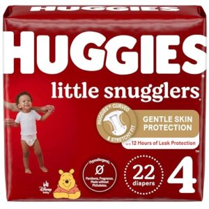 huggies size 4 diapers, little snugglers baby diapers, size 4 (22-37 lbs), 22 count