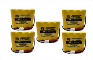 5pc unitech aa900mah 9.6v battery emergency light 9.6v 1.1ah nicd