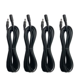 power extension cord, 4pack 10ft dc 12v power supply adapter extension cable 2.1mm × 5.5mm plug for ip security cameras, led lights strip, baby monitor, dvr, nvr, router