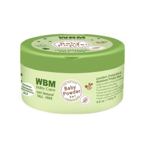 wbm care baby powder talc free, specifically designed for baby's delicate skin, unscented baby powder-140g