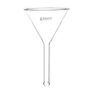 eisco filter funnel, 65mm - 60º angle - plain stem, 8mm - borosilicate glass