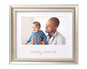 lil peach daddy and me photo frame, newborn baby keepsake, father's day gifts, gender-neutral nursery decor, 4" x 6" picture frame, silver