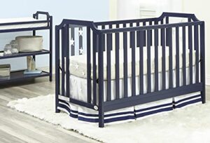 suite bebe celeste 3 in 1 convertible island crib wood and acrylic, navy blue