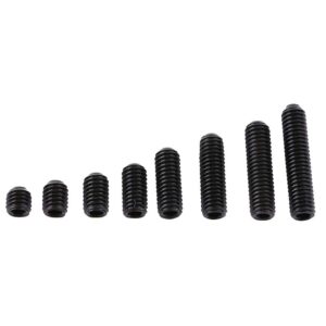 fdit 200pcs m3 black carbon steel socket cup point grub set screw assortment