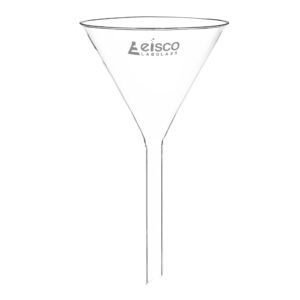 eisco filter funnel, 125mm - 60º angle - plain stem, 16mm - borosilicate glass