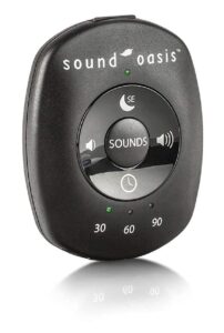 sound oasis world’s smallest tinnitus sound machine, portable, helps relax, sleep, mask tinnitus, block noise, and focus. 24 dr. developed tinnitus and nature sounds, pink, white, grey noise