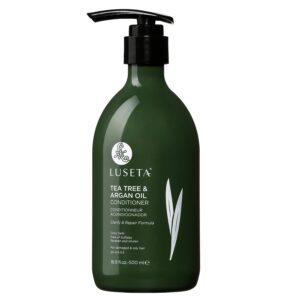 luseta tea tree oil conditioner - natural anti dandruff treatment for dry and damaged hair, sulfate free & safe for color treated hair 16.9oz