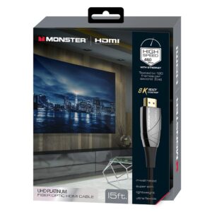 monster, inc. hdmi700hd4m ultra hd high speed hdmi cable, platinum, 15 feet