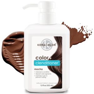 keracolor clenditioner mocha hair dye - semi permanent hair color depositing conditioner, cruelty-free, 12 fl oz (pack of 1)