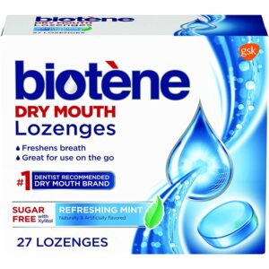 biotene, dry mouth lozenges, refreshing mint, 27 count (pack of 1)