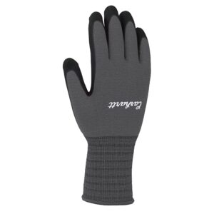 carhartt women's all purpose nitrile grip glove, grey, small (pack of 1)