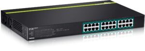 trendnet 24-port gigabit poe+ switch, led indicators, 370 watt power budget, rack mountable with hardware included, tpe-tg240g,v1.1r, (renewed)