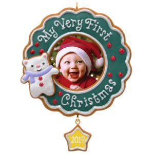 hallmark keepsake 1299qgo2347 ornament 2019 year dated, my very first christmas baby photo frame