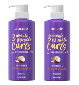 paraben-free miracle curls 3 minute miracle conditioner with coconut and australian jojoba oil 16 fl oz - 2-pack