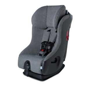 clek fllo convertible car seat - compact design for 3-across seating, extended rear-facing with anti-rebound bar (thunder)