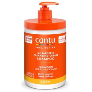 cantu sulfate-free cleansing cream shampoo with shea butter for natural hair, 25 fl oz