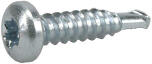 power pro premium self-drilling metal screws, zinc plated steel, pan head metal to metal winged point screws, silver, #8 x ¾ inch, box of 180 screws