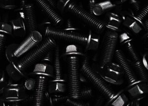 (15) grade 8 hex head flange bolts 5/8-11 x 2 plain black frame screws