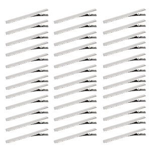 60 pcs alligator curl clips, bantoye 3 inch flat single prong clips hair accessories for hair styling, coloring, silver