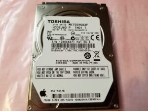 mk7559gsxf, c0/gq108b, hdd2j60 p tn01 t, toshiba 750gb sata 2.5 hard drive (certified refurbished)