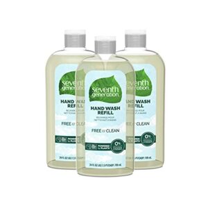 seventh generation hand soap refill, free & clear unscented, 24 oz, 3 pack (packaging may vary)