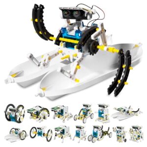 teach tech solarbot.14, transforming solar robot kit, stem learning toys for kids 10+