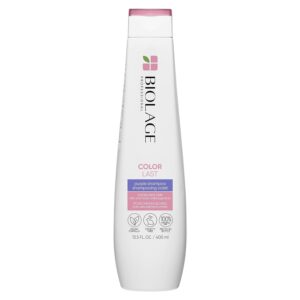 biolage color last purple shampoo | neutralizes brass & unwanted yellow tones | with fig & orchid | paraben-free | for color treated hair | vegan | cruelty free | professional shampoo | 13.5 fl. oz