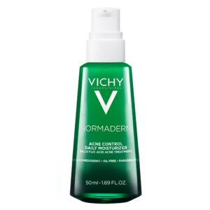 vichy normaderm acne control daily moisturizer, acne moisturizer for face, 2% salicylic acid + hyaluronic acid + vitamin c, acne treatment for blackheads, acne blemishes & enlarged pores, oil free