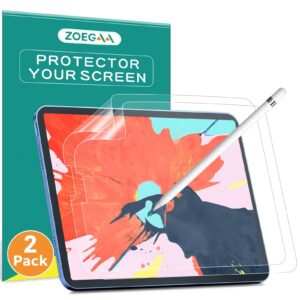 [2 pack] zoegaa paper screen protector compatible with ipad pro 12.9 inch (2015/2017), ipad pro 12.9 1st/2nd generation matte screen protector for write and draw on paper film