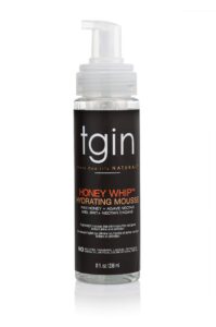 tgin honey whip hydrating mousse for natural, dry, curly, and damaged hair - 8 oz