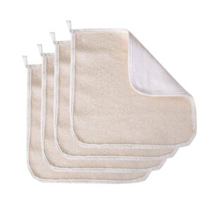 4 pack exfoliating face body wash cloth towel, soft-weave scrub towel cloth beauty skin home massage bath cloth for skin care, shower scrubber, remove dead skin